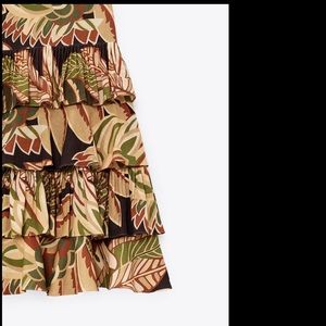 Zara | Dresses | Zara Linen Blend Ruffles Printed Skirt | Poshmark